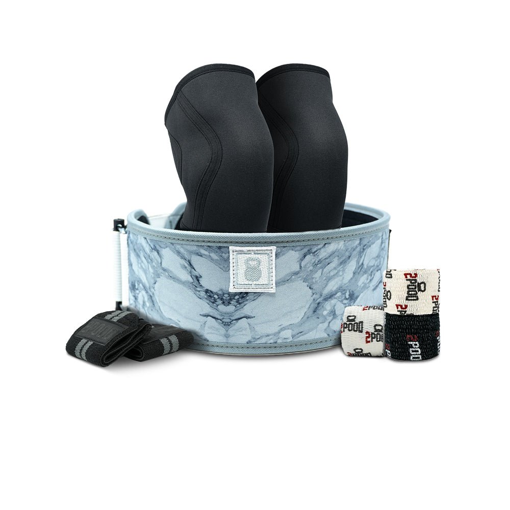 White Marble 4" Weightlifting Belt - 2POOD